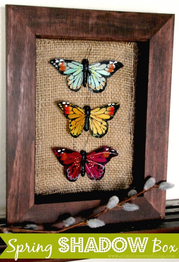 Spring Butterfly Shadow Box - Simple Acres Blog