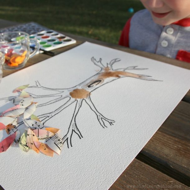 Up-cycled Watercolor Fall Tree Art - Simple Acres Blog
